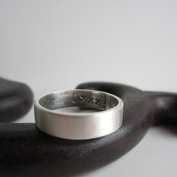 Brushed Silver Ring - Etsy