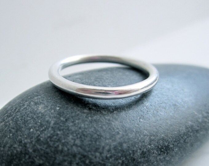 Thick Round Sterling Silver Ring - Stacking Ring - Etsy