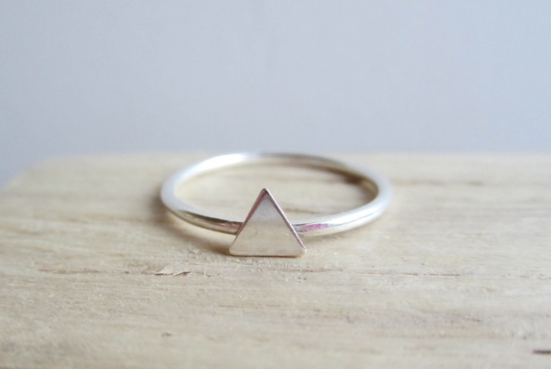 Triangle Sterling Silver Ring - Etsy