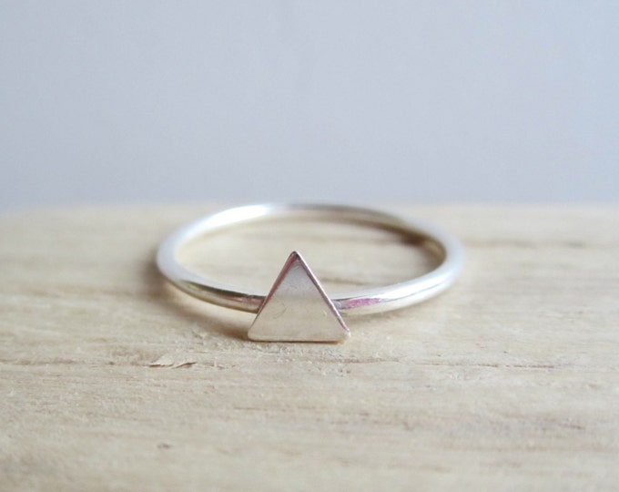 Triangle Sterling Silver Ring - Etsy
