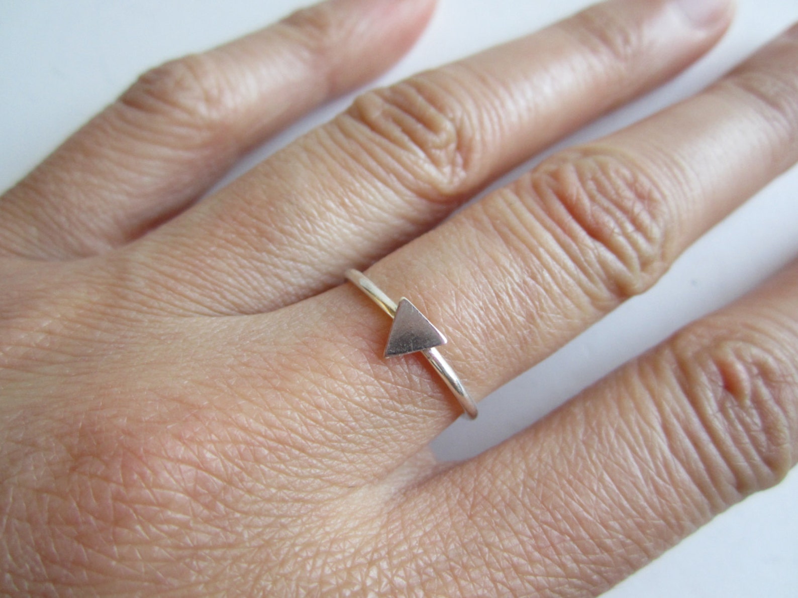 Triangle Sterling Silver Ring | Etsy
