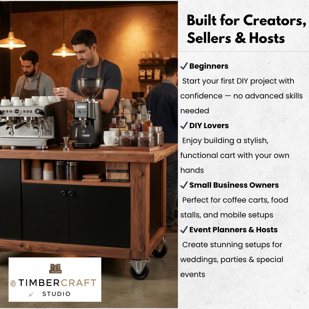 DIY Coffee Cart Plans PDF | Mobile Espresso Bar Blueprint | Woodworking ...