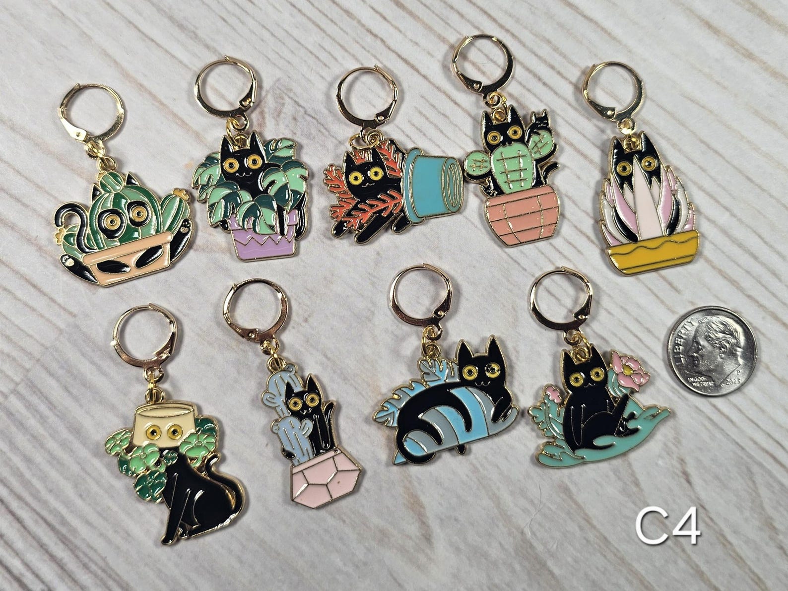 Plant Kitty Cat Stitch Markers/earrings/bag Charms (9) - Etsy