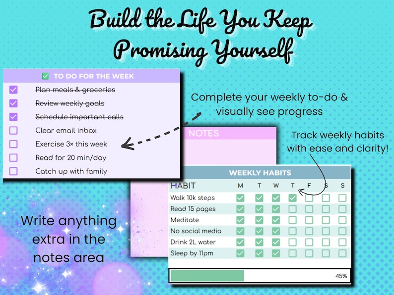 Weekly Activity Tracker Google Sheets Habit Tracker Spreadsheet ...