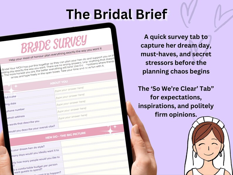 Digital Maid of Honor Planner Spreadsheet Wedding Planner Template ...
