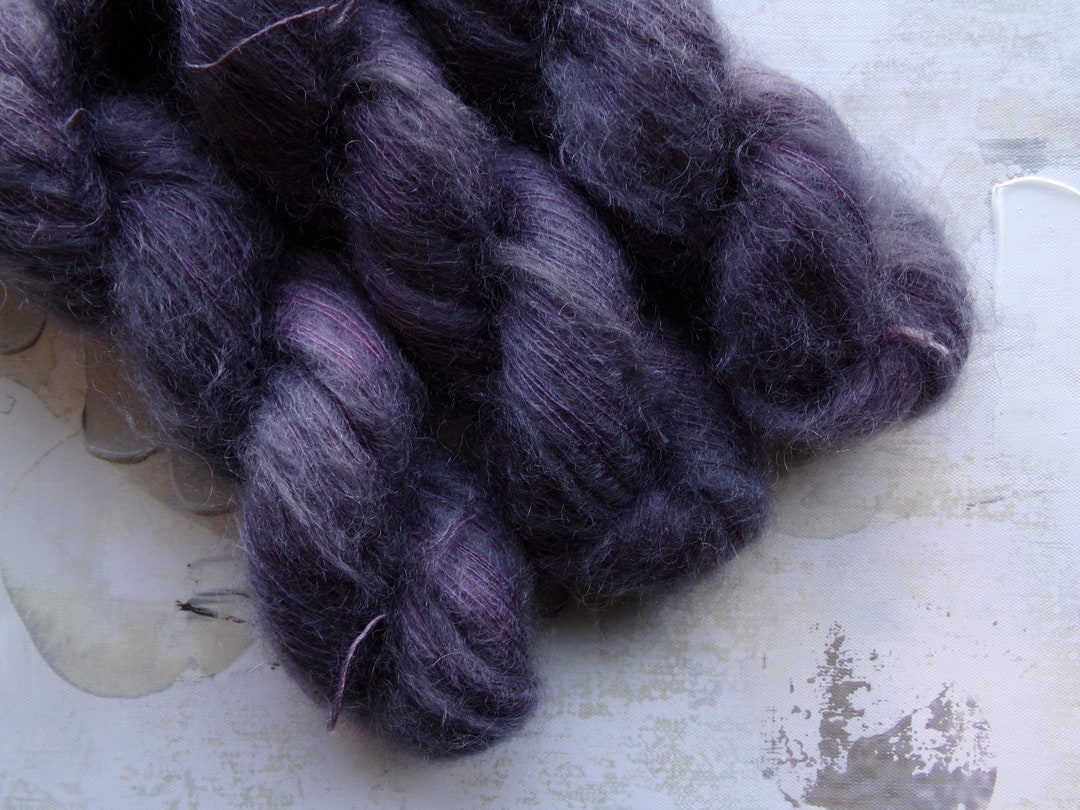 Java - Hand Dyed Yarn / Handdyed Yarn, Kid Silk Yarn, Wool Yarn - Dark ...