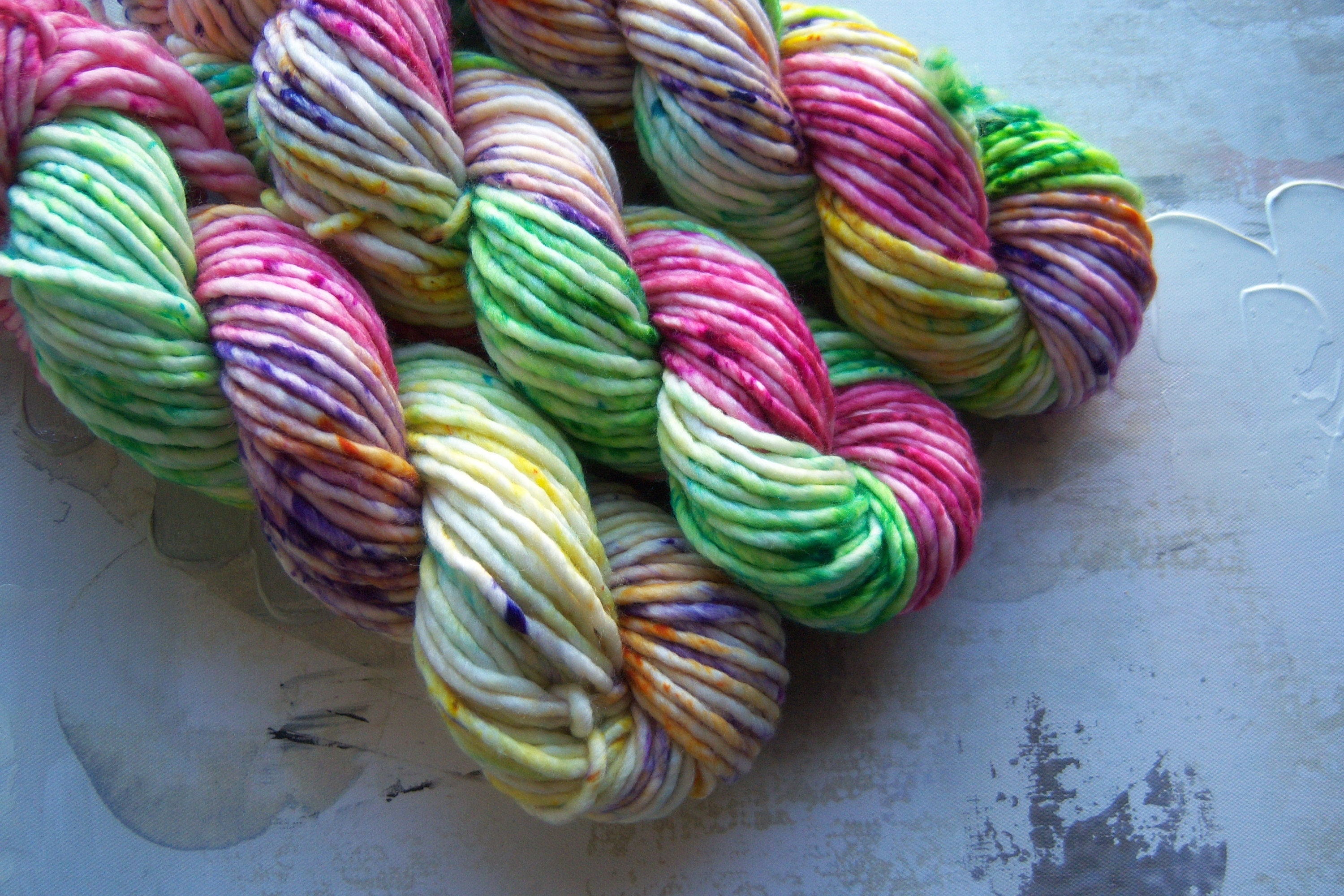 Taste the Speckles - Hand dyed Yarn, Handdyed Yarn, Rainbow Yarn, Bulky ...
