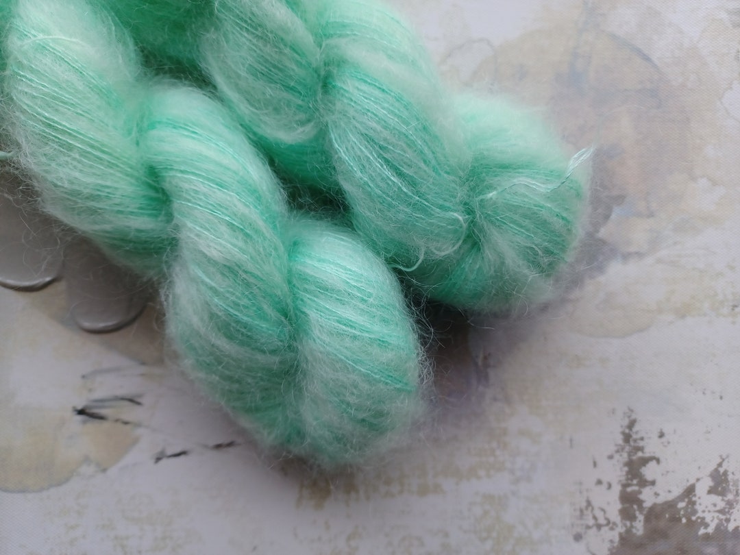 Minty Fresh - Hand Dyed Yarn / Handdyed Yarn, Kid Silk Yarn, Wool Yarn ...