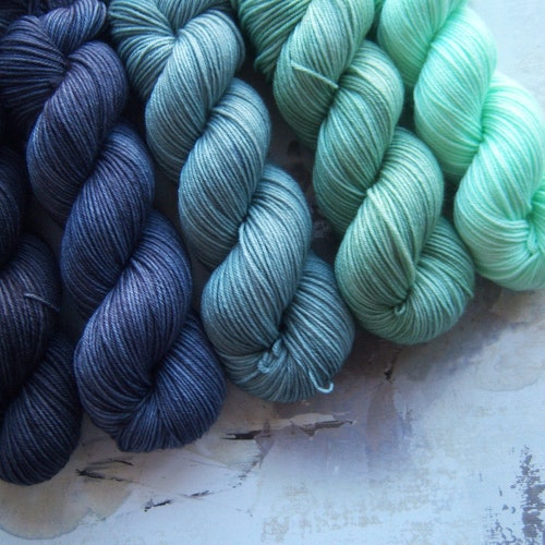 Stargazer Gradient Set Hand Dyed Yarn / Handdyed Yarn Sock | Etsy