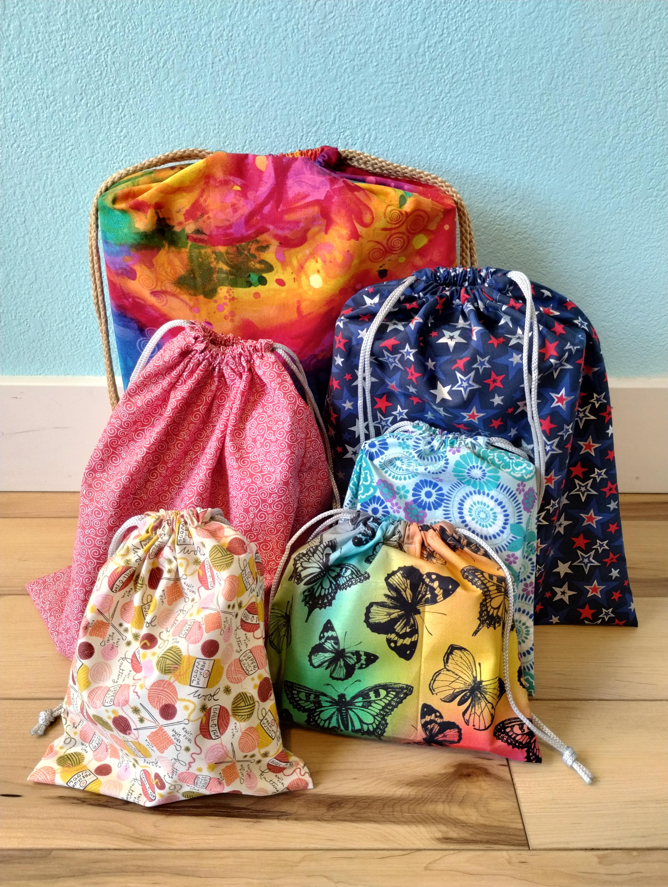 Multi-purpose Reusable Gift Bags, Project Bags. Use for Travel to Hold ...
