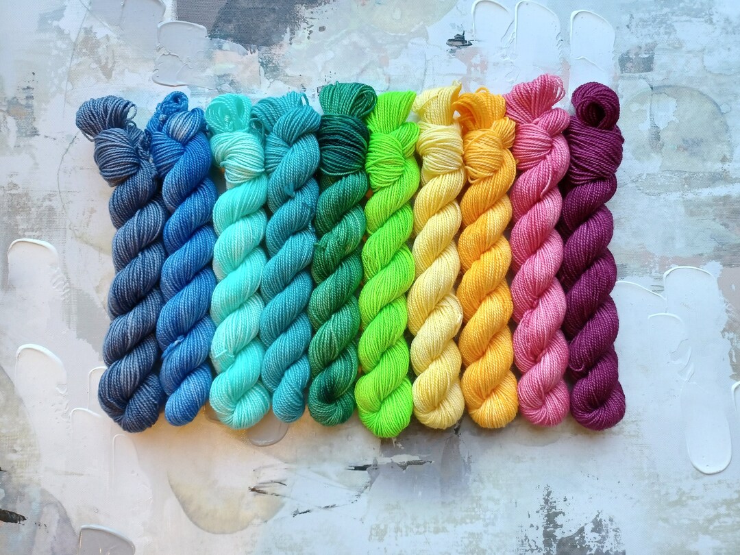 Temperature Gradient, Rainbow Mini Skein Set, Hand Dyed Yarn / Handdyed ...
