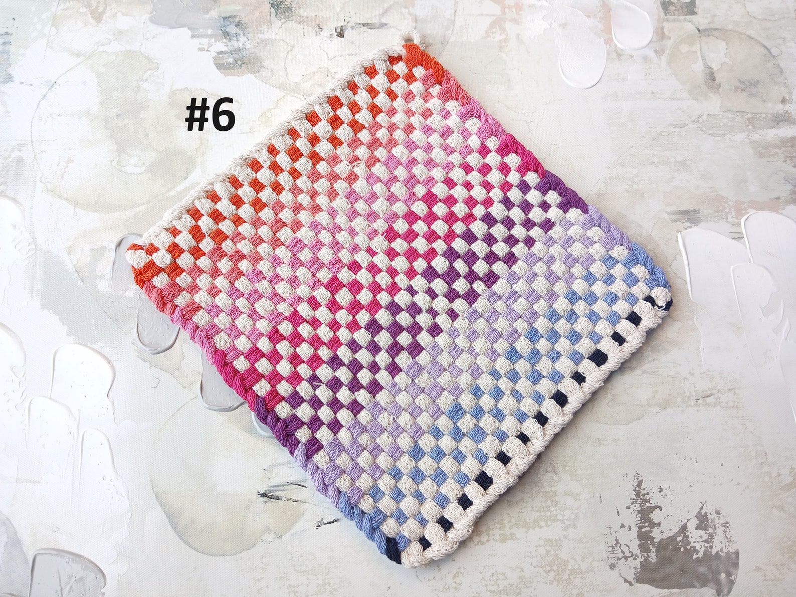 Large Cotton Potholder Trivet With Loop, Hot Pad, 100% Cotton, Machine ...