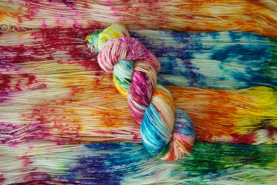 Taste the Speckles Hand dyed Yarn Handdyed Yarn Rainbow | Etsy