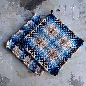 Large Cotton Potholder Trivet With Loop, Hot Pad, 100% Cotton, Machine ...