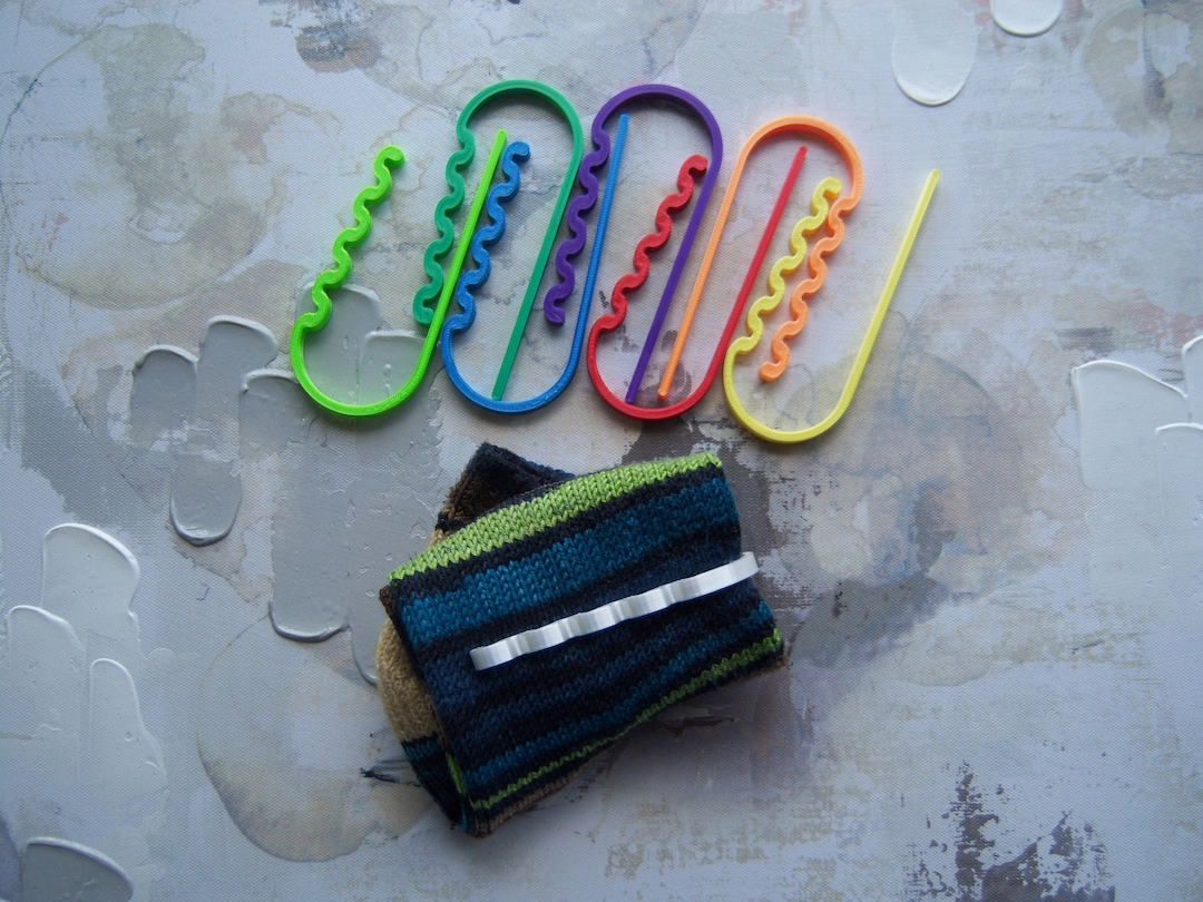 Sock Clips, Sock Drawer Organizers for Hand-knit Socks, Rainbow Sock ...