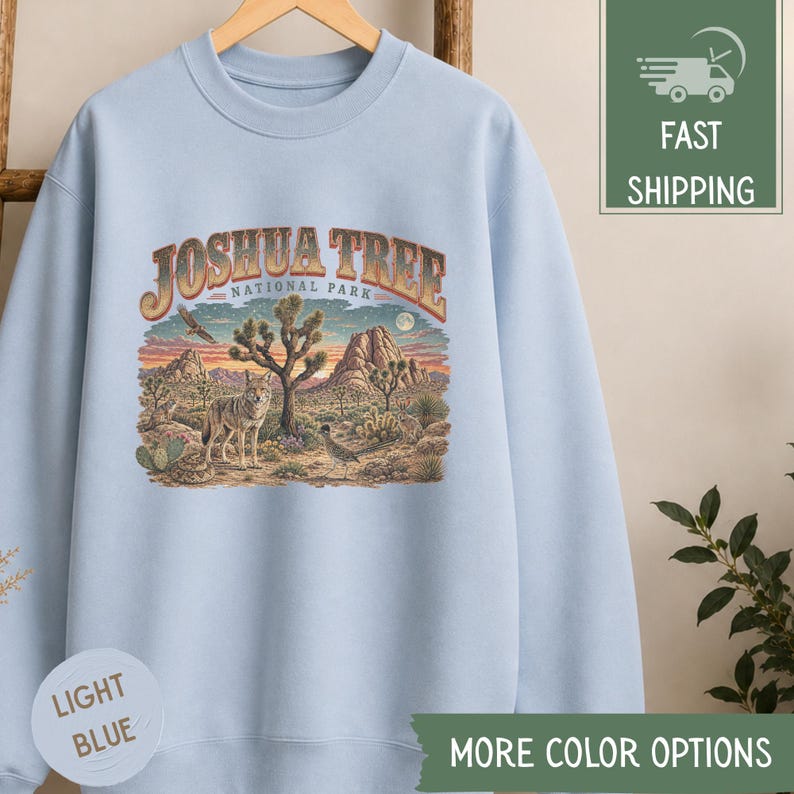 Vintage Joshua Tree National Park Sweatshirt, Retro Desert Wildlife ...