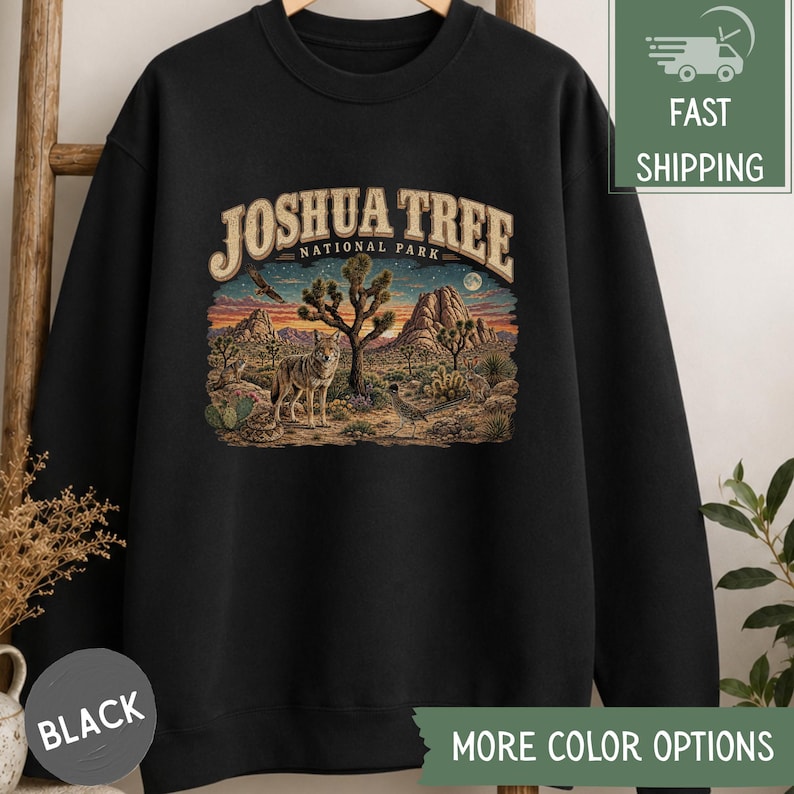 Vintage Joshua Tree National Park Sweatshirt, Retro Desert Wildlife ...