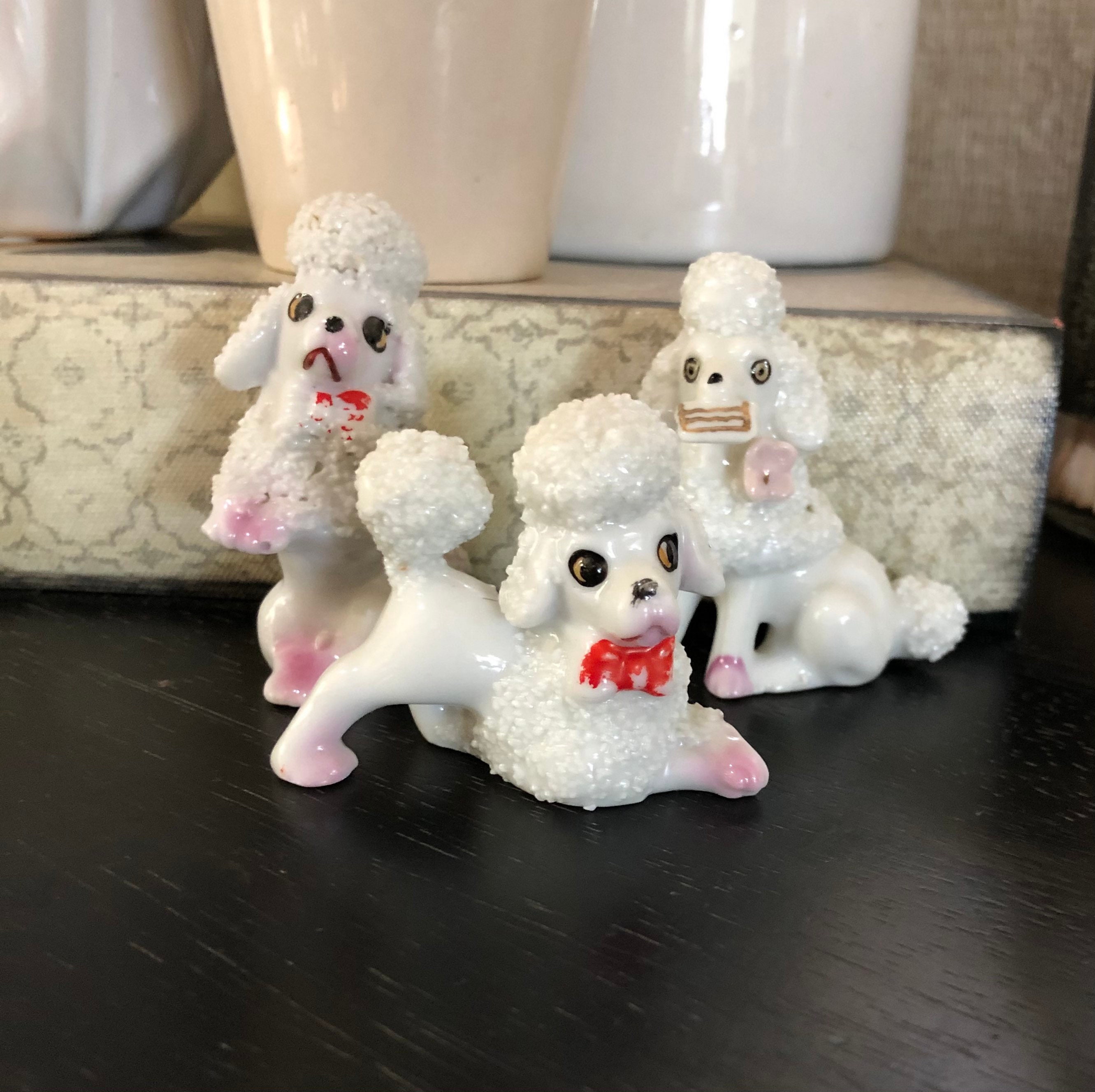 Japanese Spaghetti Poodles Set of 3 1950s White Porcelain Poodles With ...