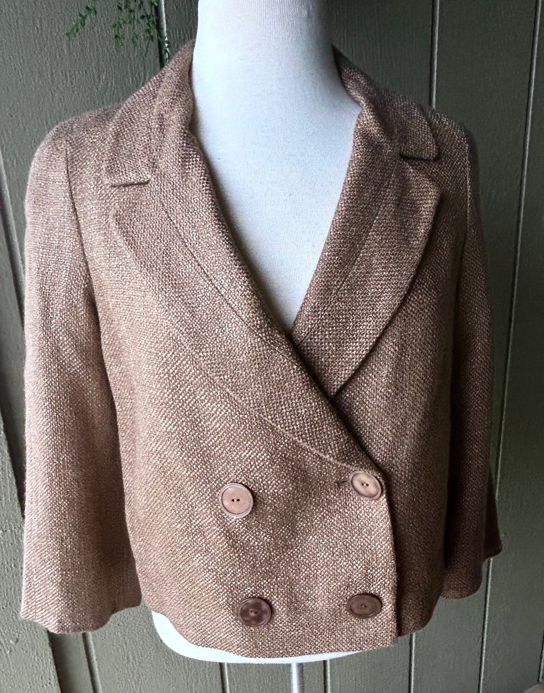 Talbots Blazer Chocolate Brown Double Breasted Jacket Crop Jacket Size ...