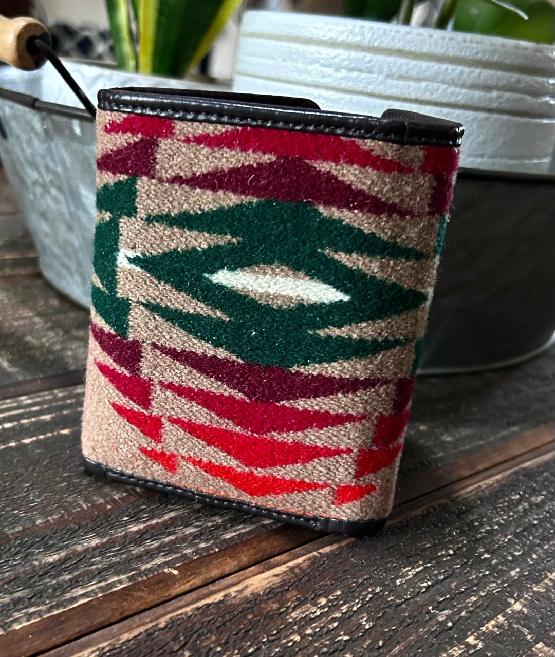 Pendleton Tri Fold Wallet Wool Leather Western Wallet Boho Native ...
