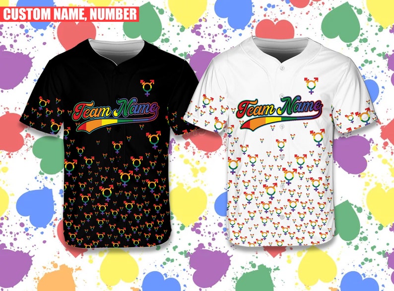 Custom LGBTQ Pride Month Baseball Jersey Personalized LGBTQ Lesbian Gay ...