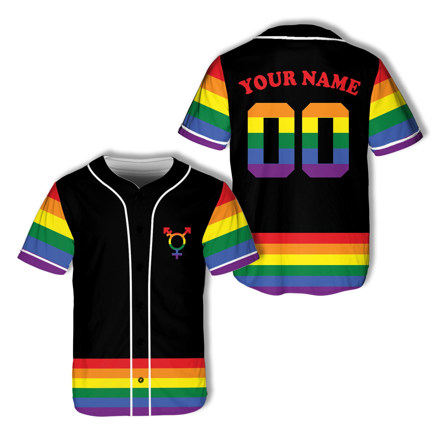 Custom LGBTQ Pride Month Baseball Jersey Personalized LGBTQ Lesbian Gay ...