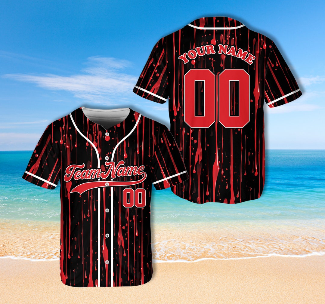 Personalized Color Dripping Baseball Jersey Custom Name Number Youth ...