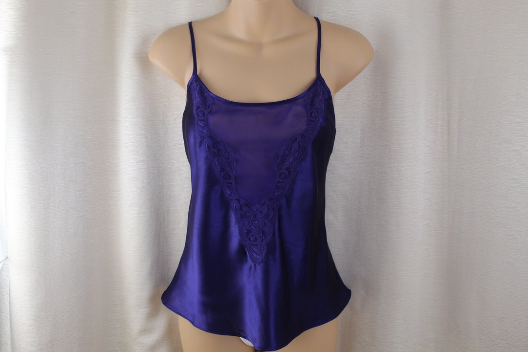 Vintage Delicates Purple Satin Cami Size Large - Etsy
