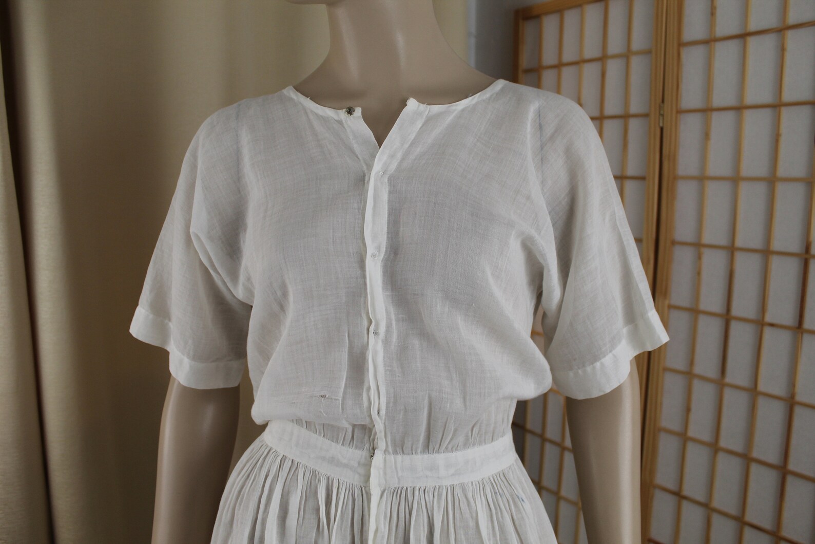 Vintage Antique White Dress/underdress Size M/L Rare Mender - Etsy