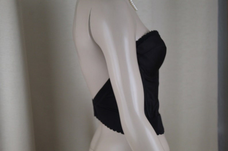 Vintage Flexees Black Satin Strapless Long Line Bra Size 34 C | Etsy