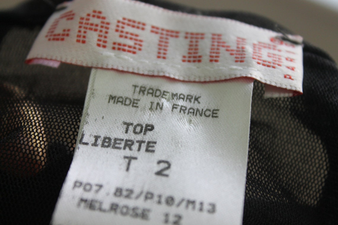 Vintage French Top Black Sleeveless Sheer Size T2 Top Liberte - Etsy