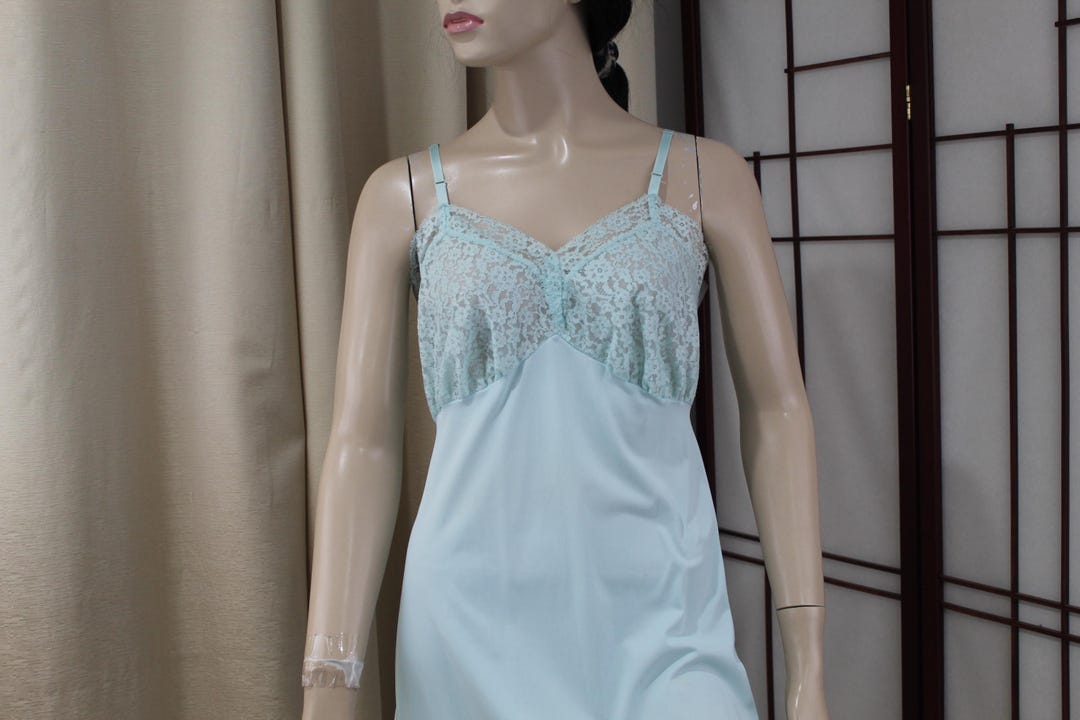 Vintage Pastel Green Full Slip 1950's Size Large Mender - Etsy