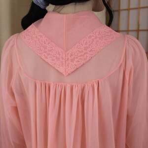 Vintage Long Nylon Chiffon Sheer Robe Size M/L Peach - Etsy