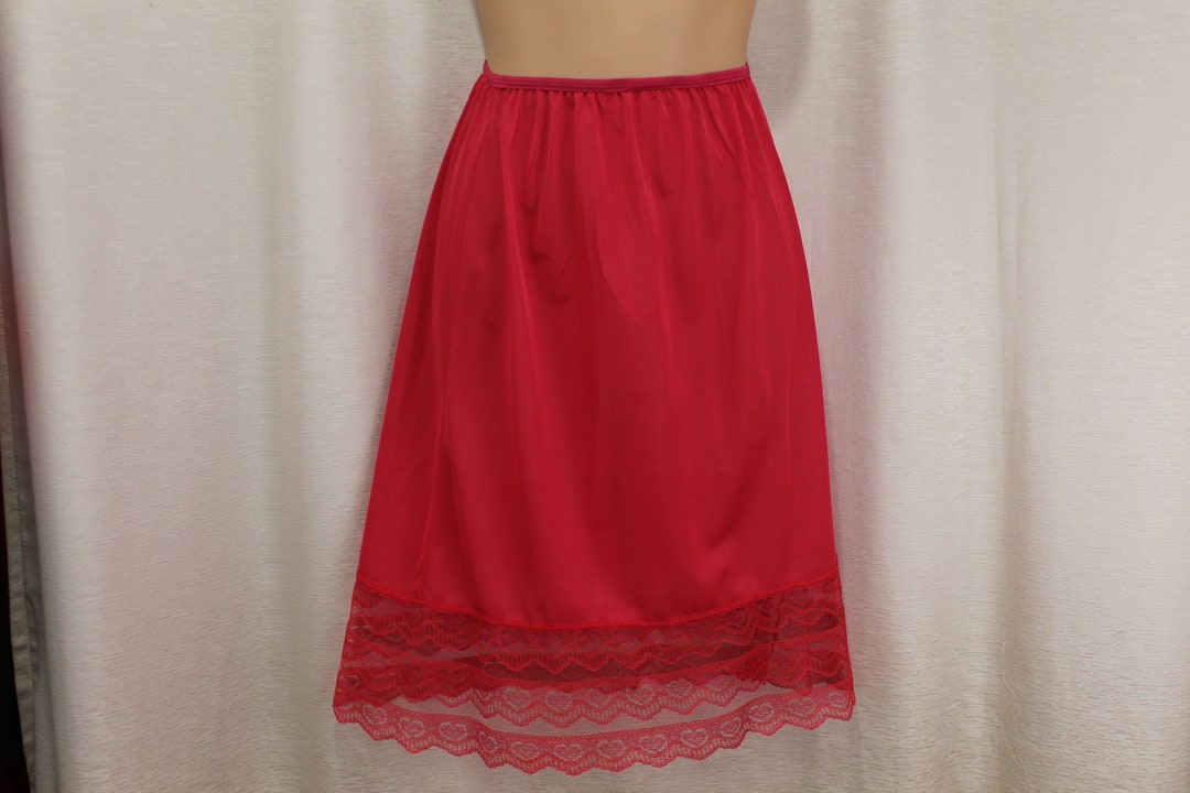 Vintage Bright Red 1960's Half Slip Size XS/S Nylon - Etsy