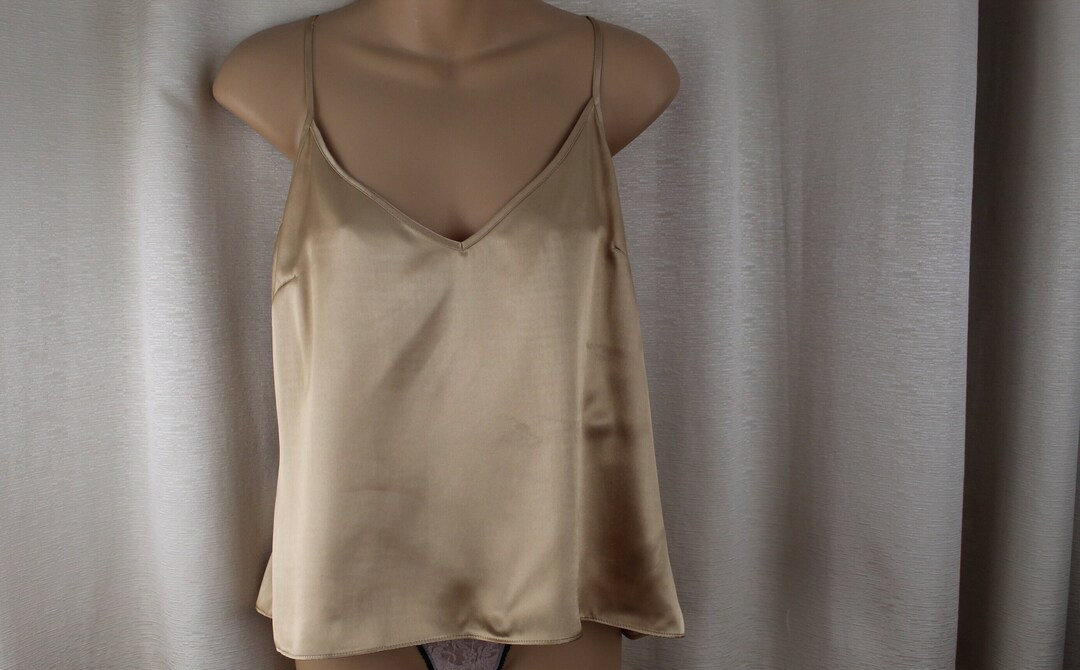 Vintage Valerie Stevens Gold Silk Cami Size XL - Etsy
