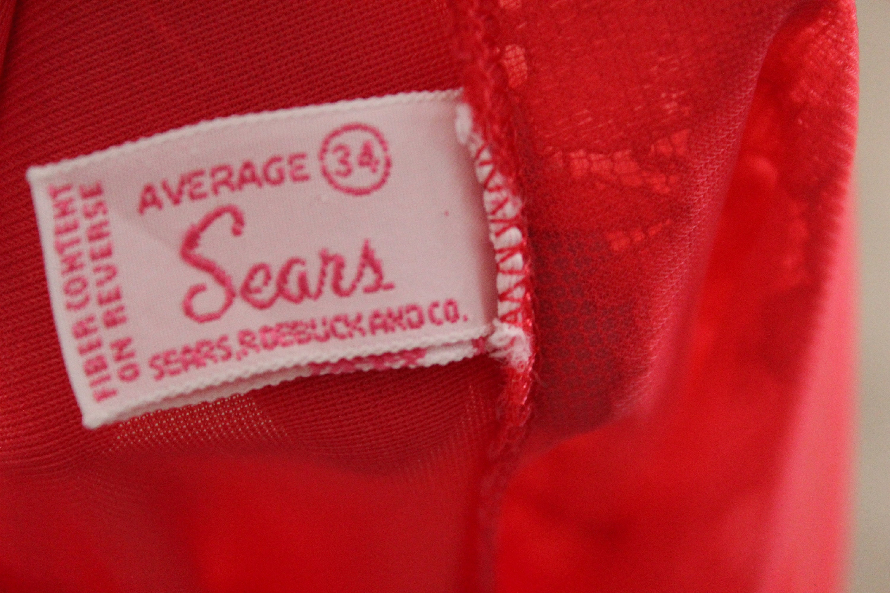Vintage 1960's Sears Red Full Slip Size 34 Small - Etsy