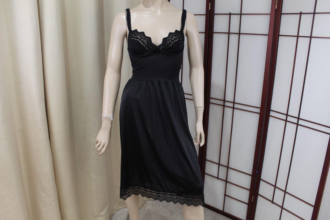 Vintage Olga Secret Hug Underwired Black Full Slip Size 34B 1970's - Etsy