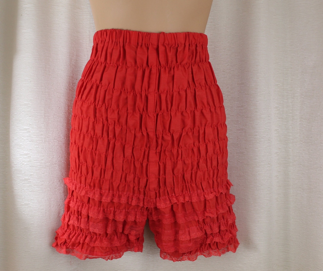 Vintage Red Ruffled Dance Bloomers Size 26-33 Waist M/L - Etsy