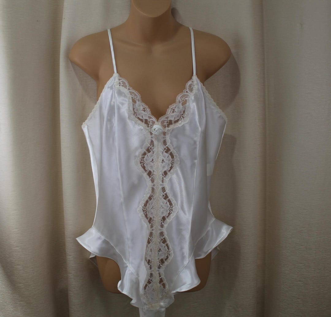 Vintage Delicates White Super Satiny Basque Size M/L 1990's - Etsy