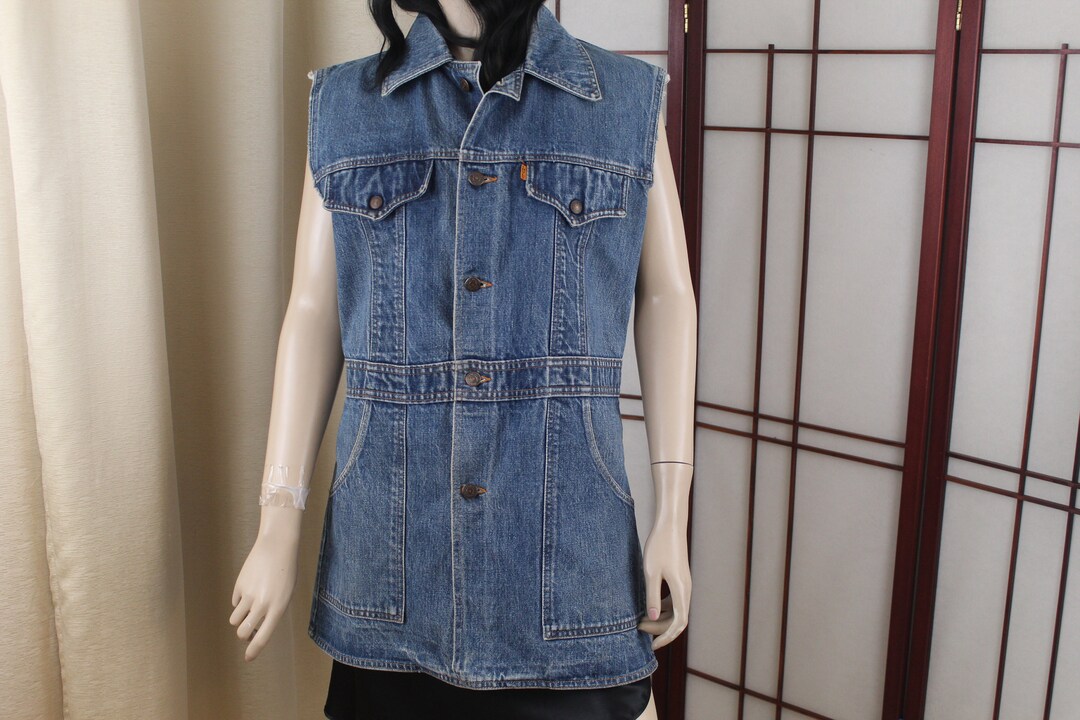 Vintage Rare 1970's Long Levi Jacket Sleeveless Size M - Etsy UK