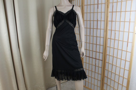 Vintage Luxury Black Crystal Pleating Lined Full Slip - Etsy