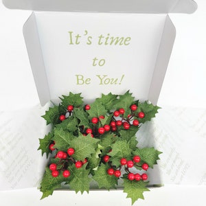 Very Holly Christmas Holiday Lifelike Decorative Shower Curtain Hook or ...