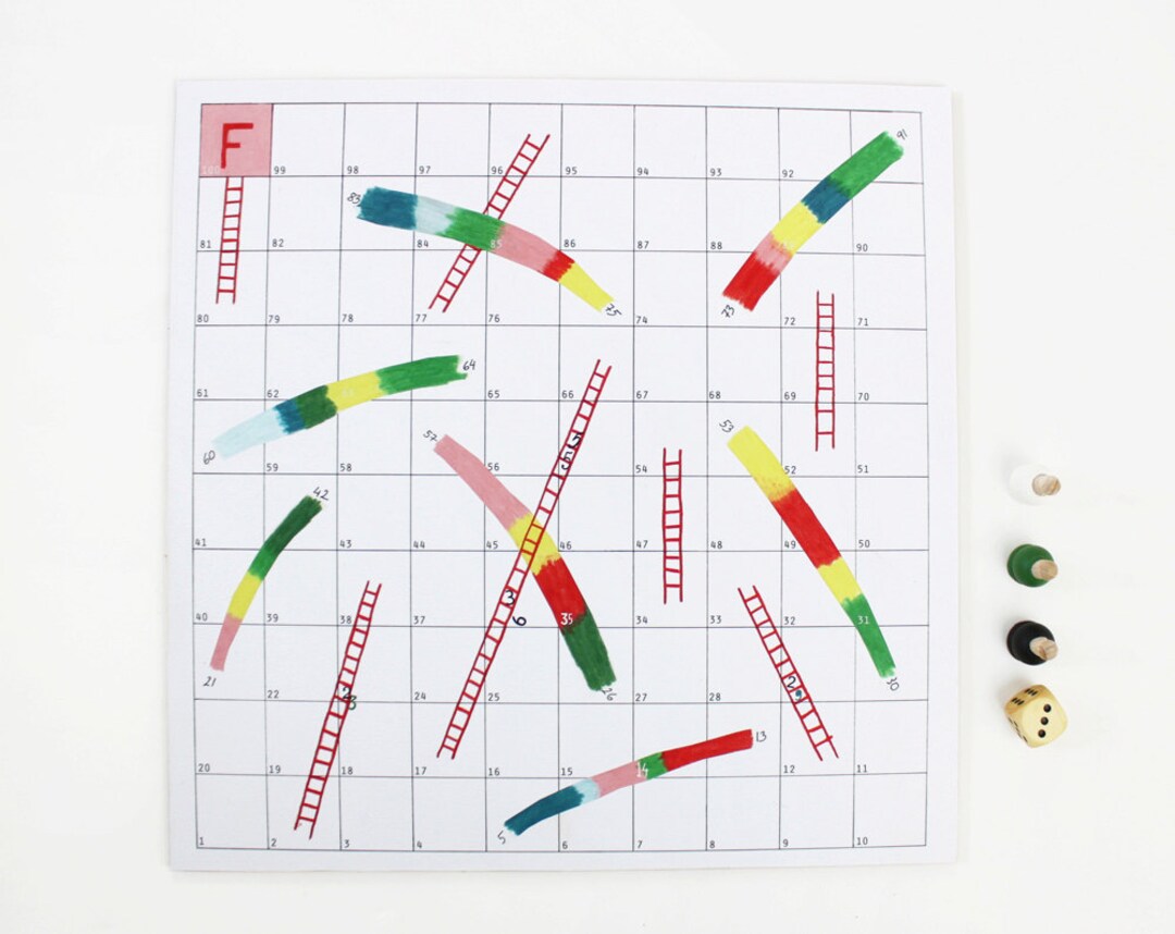 Slides and Ladders - Family, Kids Board Game, Wooden Board Game - Etsy ...