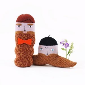 Beardy Man Soft Toy - Handmade Stuffed Doll - Knit Lambswool Plush ...