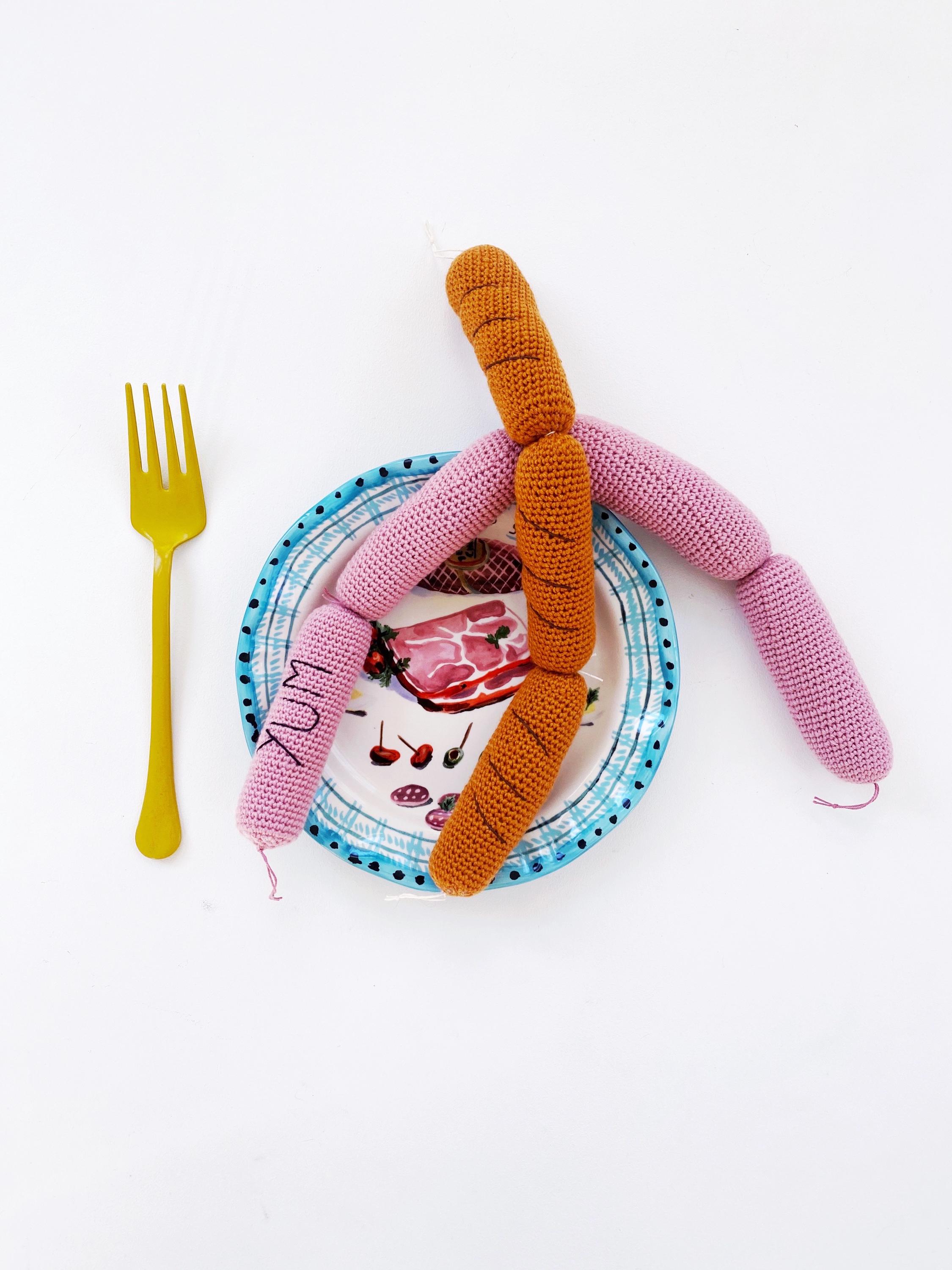 Handmade Crochet Merino Wool Sausage Link Dog Toy With Squeaker - Etsy