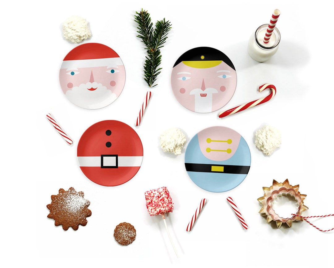Christmas Plates - Holiday Tableware, Kids Dinnerware, Melamine Plate ...