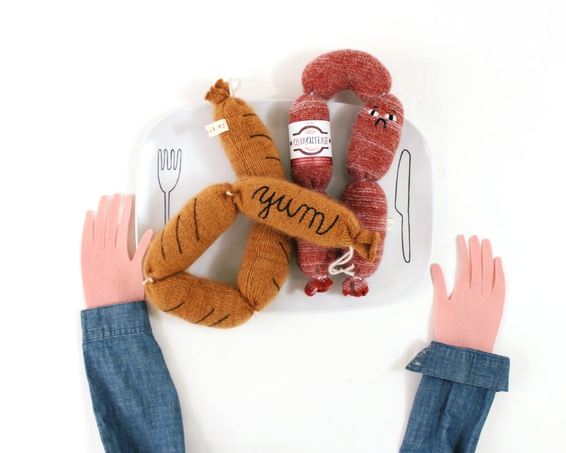 Angry Sausage Knitted Charcuterie - Lambswool, Mohair - Etsy