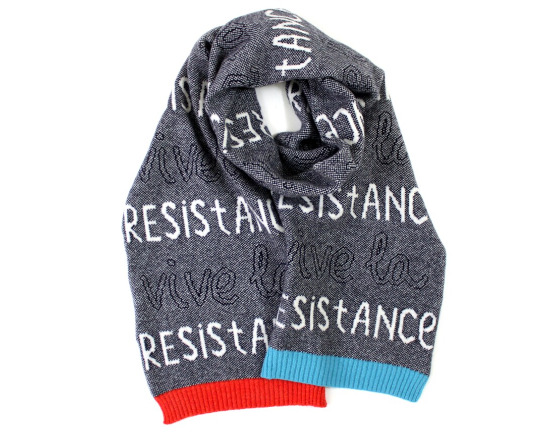 Vive La Resistance Scarf Handmade Knit Winter Scarf Soft Lambswool ...