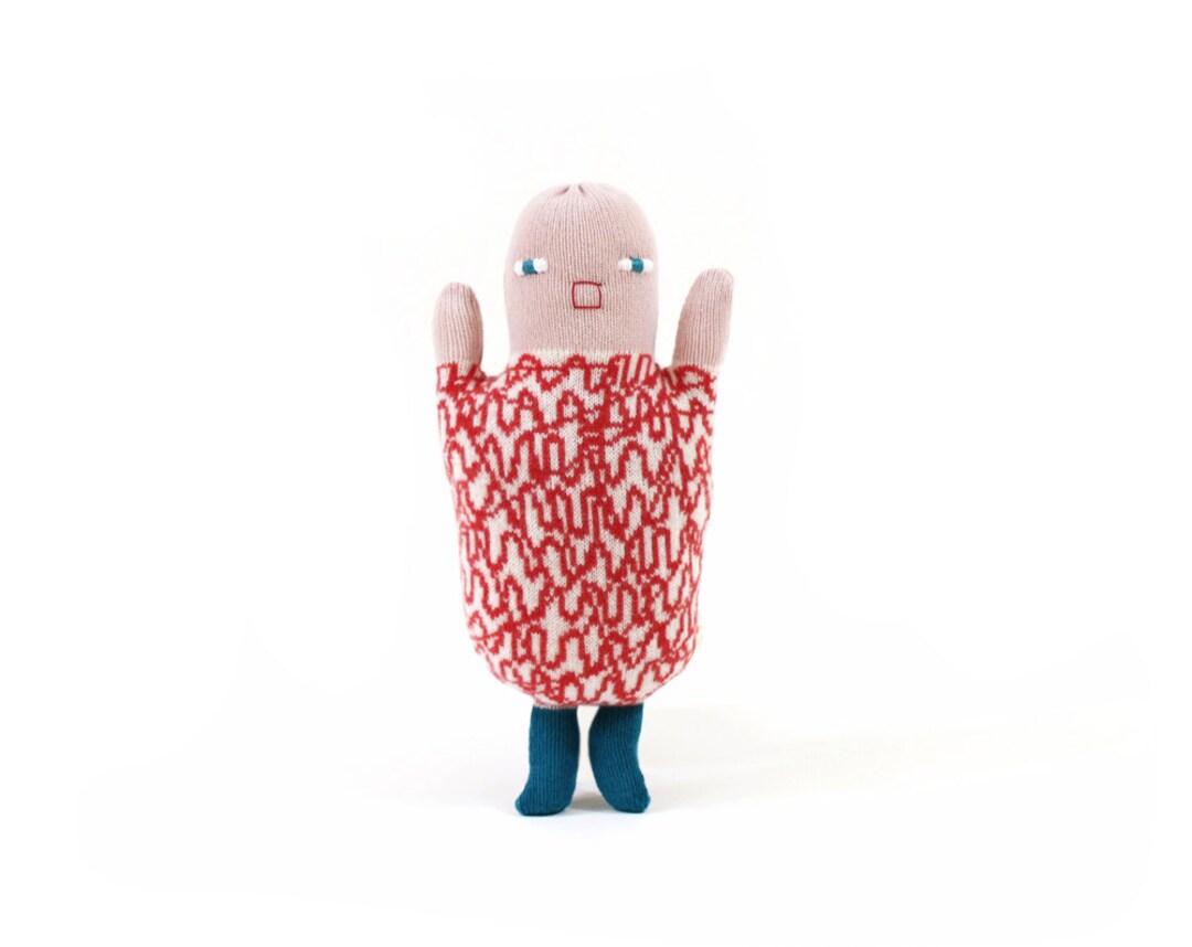 Scaredy Sue Soft Toy - Handmade Stuffed Plush - Knit Lambswool Doll ...