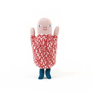 Scaredy Sue Soft Toy - Handmade Stuffed Plush - Knit Lambswool Doll ...